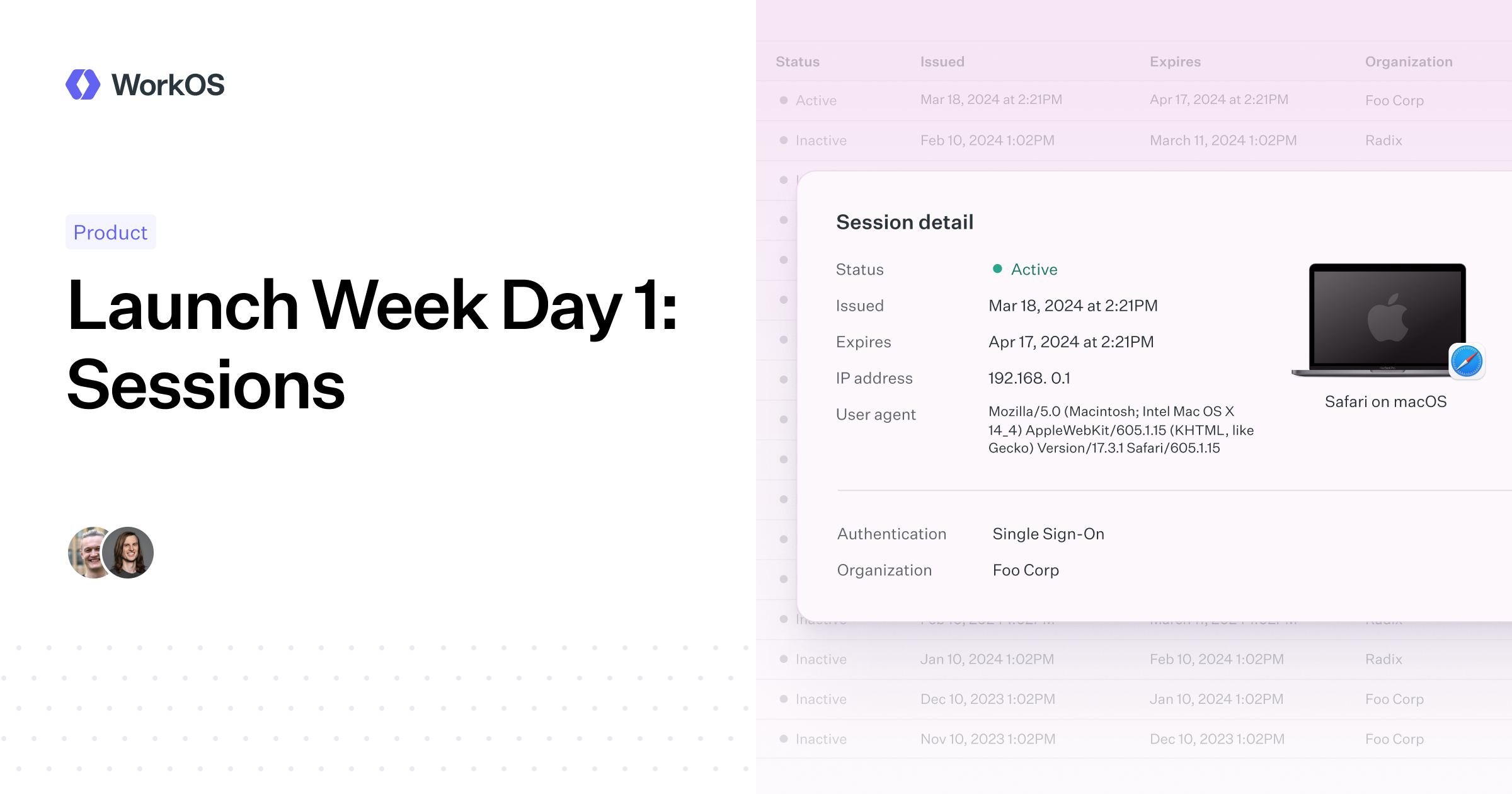 Launch Week Day 1: Sessions — WorkOS