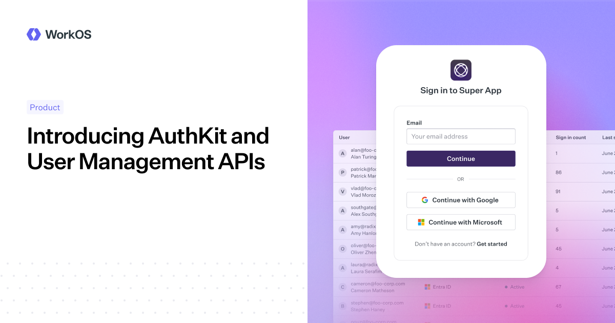 Introducing AuthKit and User Management APIs — WorkOS